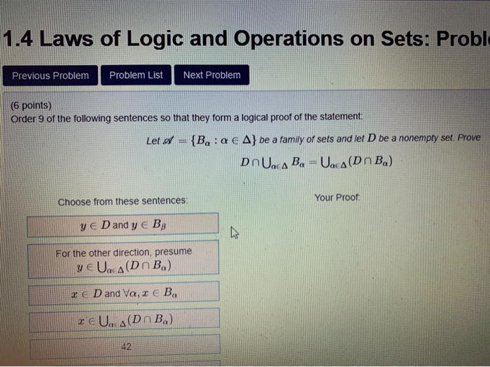 Solved 1.4 Laws of Logic and Operations on Sets: Probl | Chegg.com