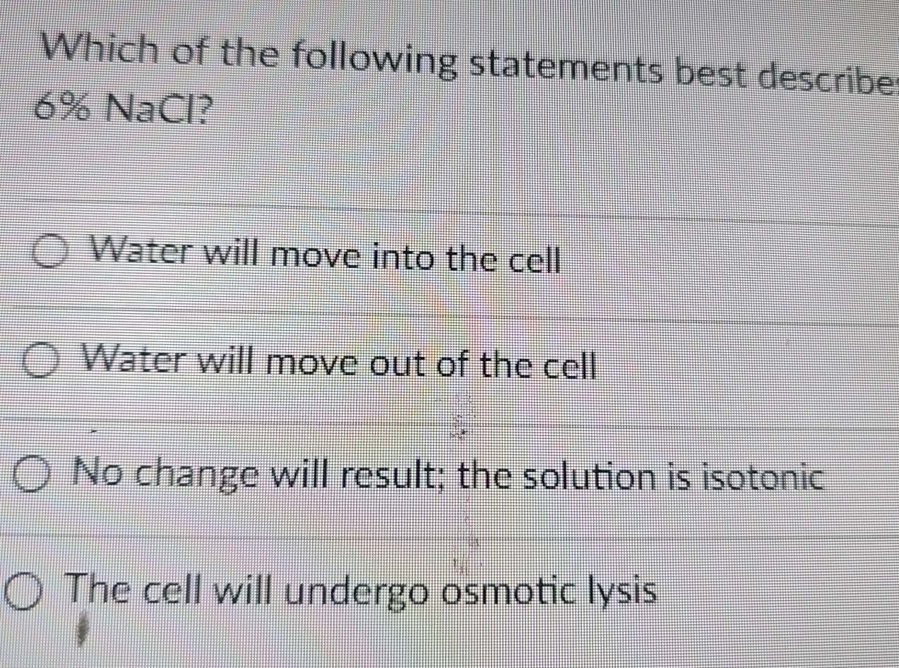Solved Which of the following statements best describe | Chegg.com