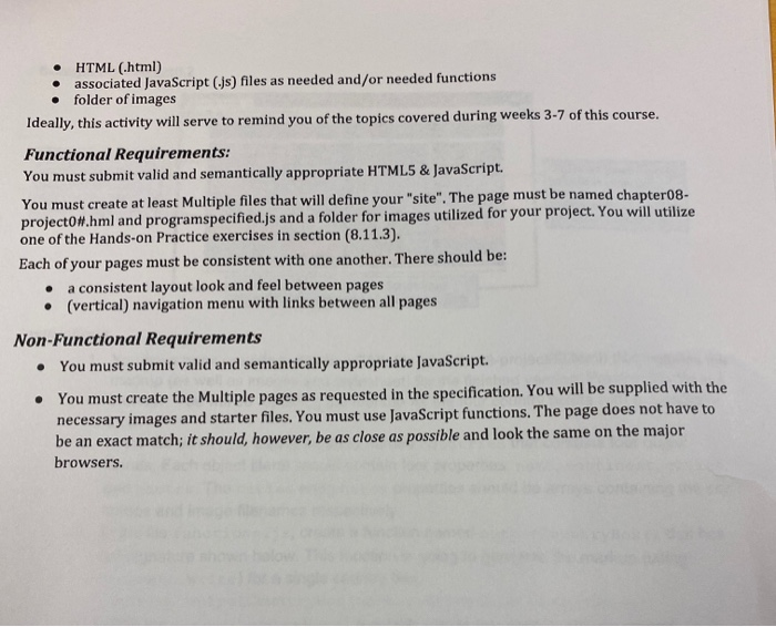 Content Requirements Each page is an example of an | Chegg.com