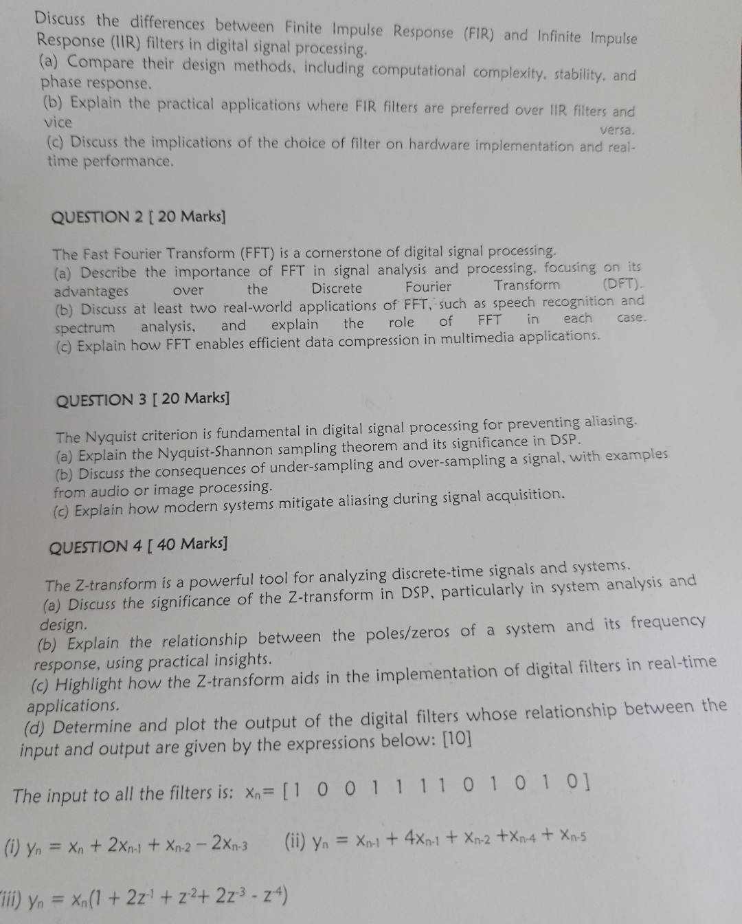 Solved Discuss the differences between Finite Impulse | Chegg.com