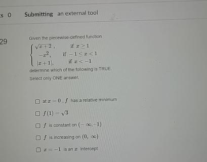 Solved Submitting an external toolGiven the | Chegg.com