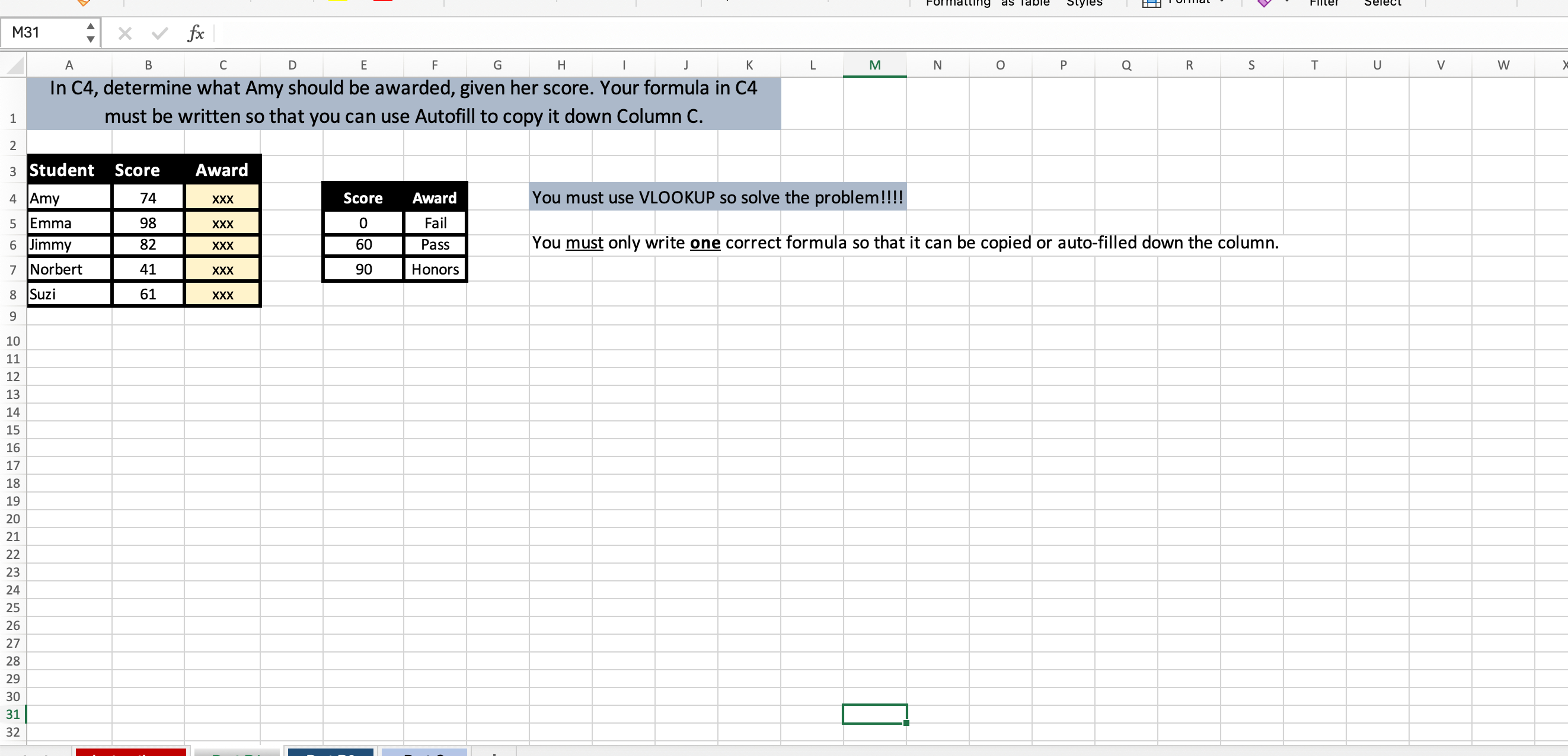 Solved must be written so that you can use Autofill to copy | Chegg.com