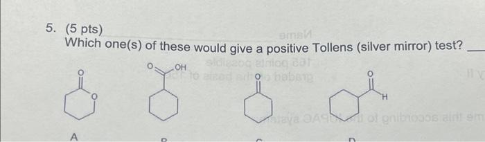 Solved 5. (5 pts) Which one(s) of these would give a | Chegg.com