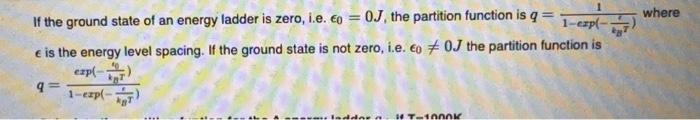 Using the expressions for the partition functions | Chegg.com