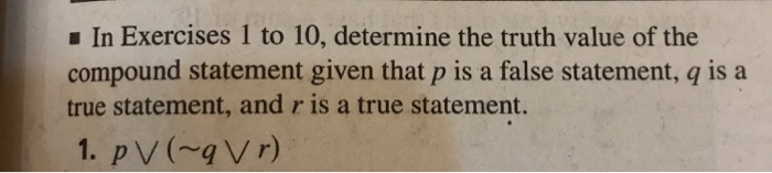 Solved In Exercises 1 to 10, determine the truth value of | Chegg.com