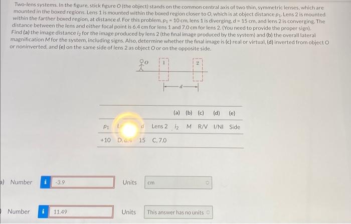 Solved Two-lens systems. In the figure, stick figure O (the | Chegg.com