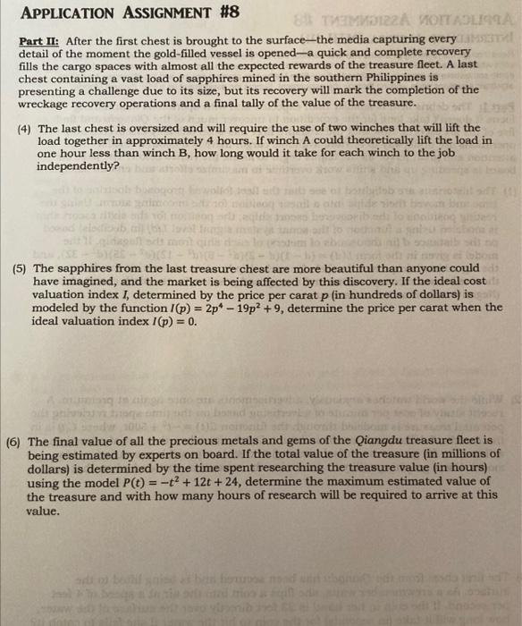 Solved APPLICATION ASSIGNMENT \#8 Part II: After the first | Chegg.com