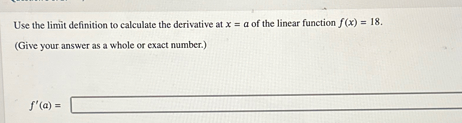 Solved Use the limit definition to calculate the derivative | Chegg.com