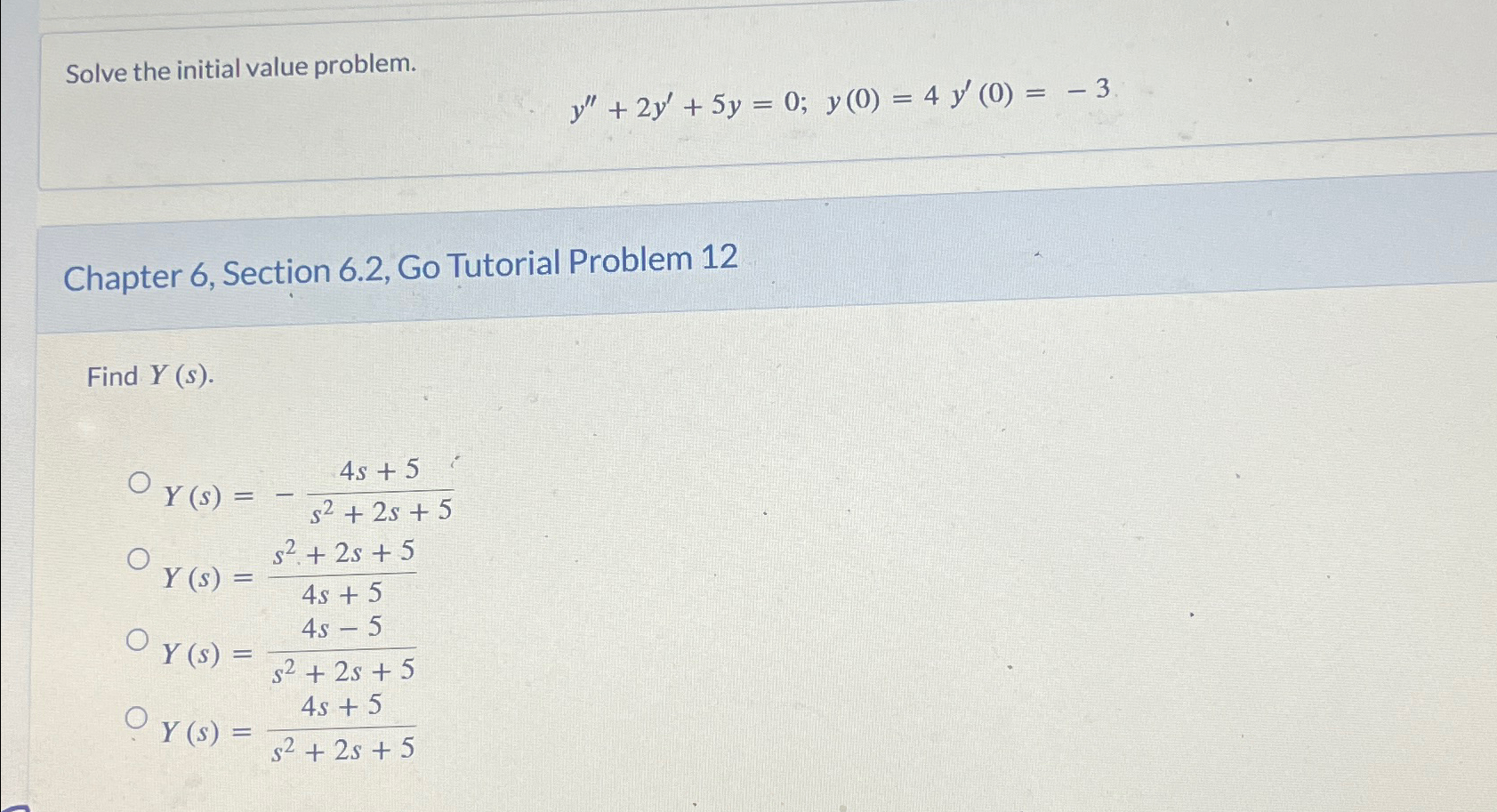 Solved Solve the initial value | Chegg.com