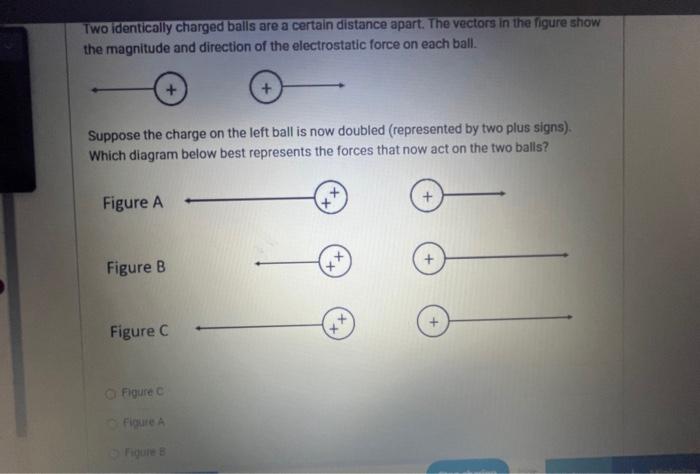 Solved Two identically charged balls are a certain distance | Chegg.com