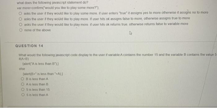 Solved What Does The Following Javascript Statement Do Var 
