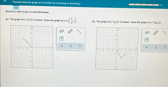 Solved 1 Transforming the graph of a function by shrinking | Chegg.com
