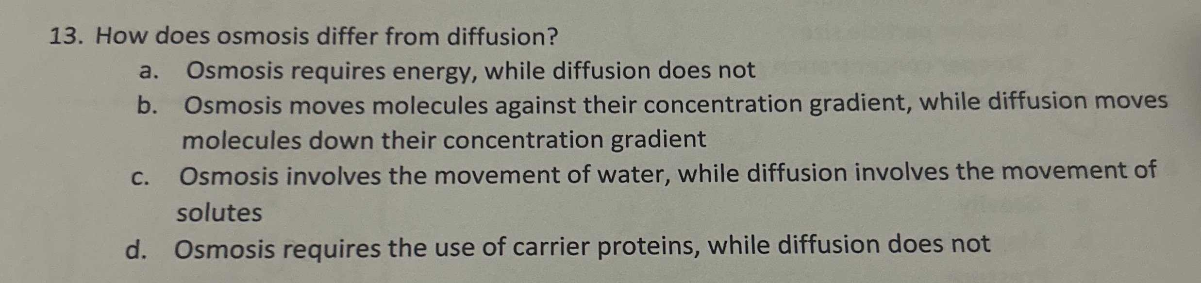 Solved How does osmosis differ from diffusion?a. ﻿Osmosis | Chegg.com