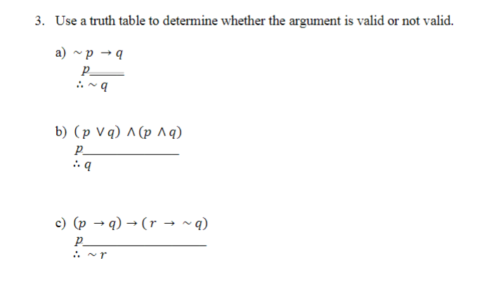 Solved Use a truth table to determine whether the argument | Chegg.com