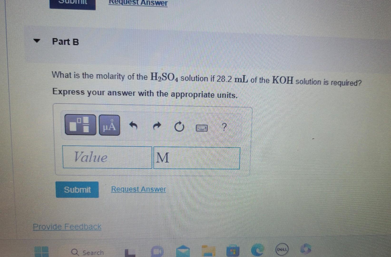 What is the molarity of the H2SO4 solution if 28.2 mL | Chegg.com
