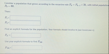Solved Consider a population that grows according to the | Chegg.com