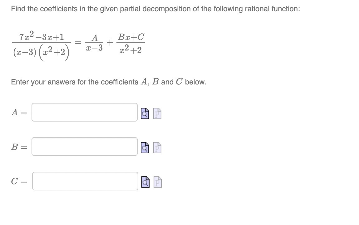 Solved Find the coefficients in the given partial | Chegg.com