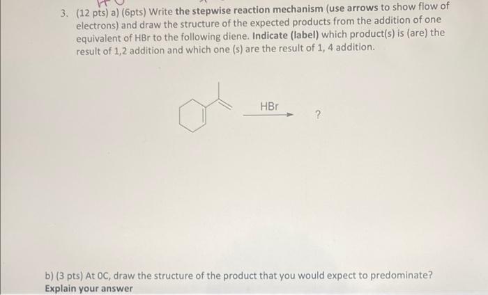 Solved 3. (12 pts) a) (6pts) Write the stepwise reaction | Chegg.com