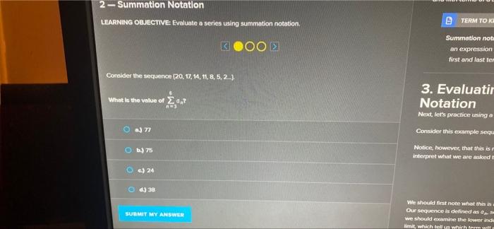 Solved 2-Summation Notation LEARNING OBJECTIVE: Evaluate a | Chegg.com