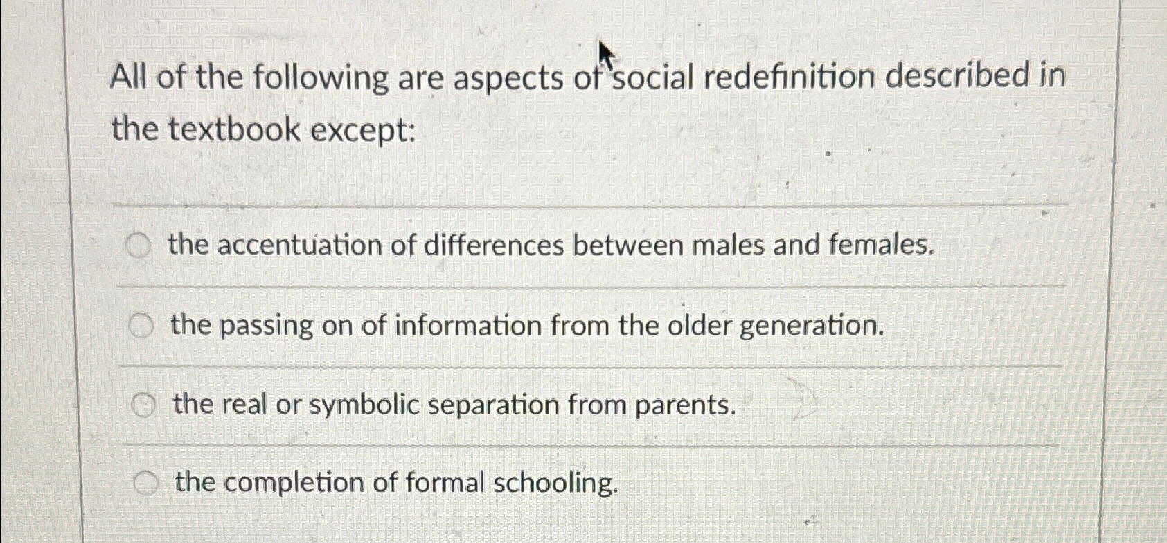 Solved All of the following are aspects of social | Chegg.com