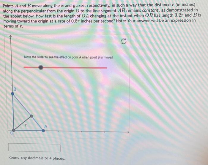 Points A and B move along the x and y axes, | Chegg.com