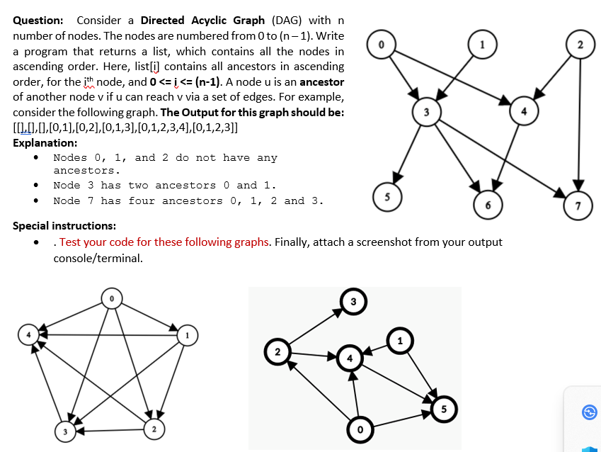 Solved Question: Consider a Directed Acyclic Graph (DAG) | Chegg.com