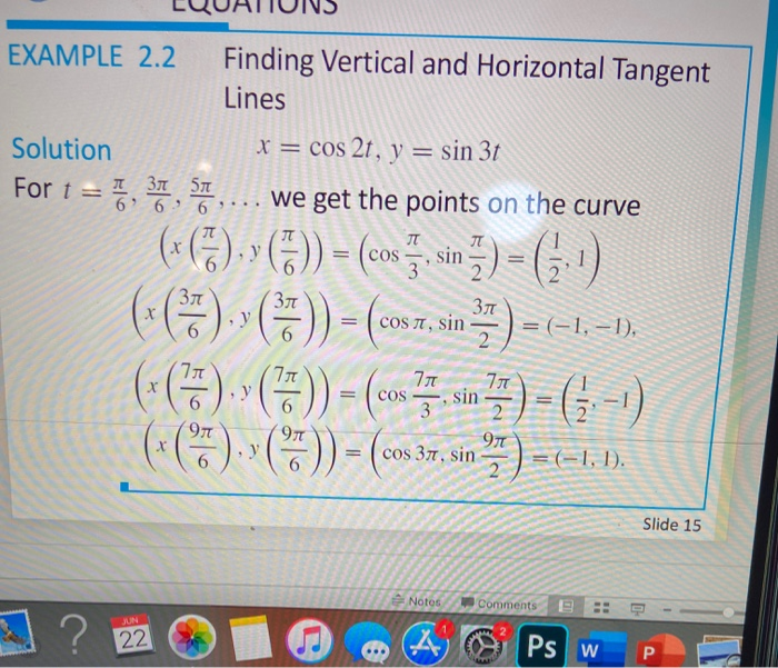 Solved EXAMPLE 2.2 Finding Vertical and Horizontal Tangent | Chegg.com