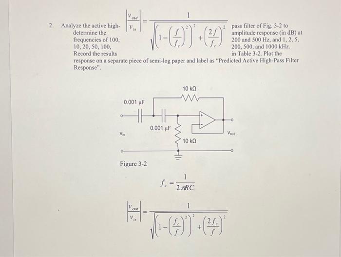 Solved Analyze the active high- determine the frequencies | Chegg.com