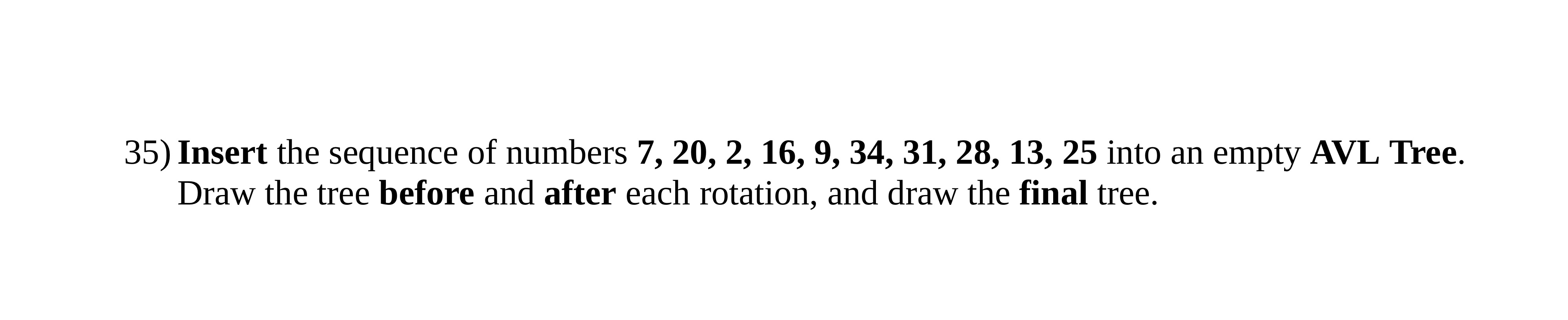 Solved Insert the sequence of numbers | Chegg.com