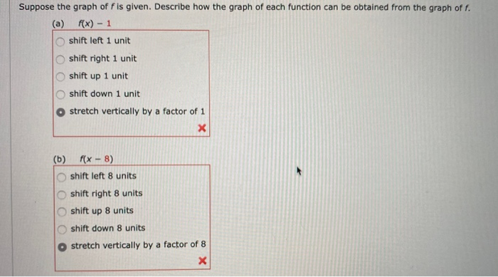 Solved Suppose the graph of fis given. Describe how the | Chegg.com