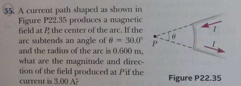 Solved A current path shaped as shown inFigure P22.35 | Chegg.com
