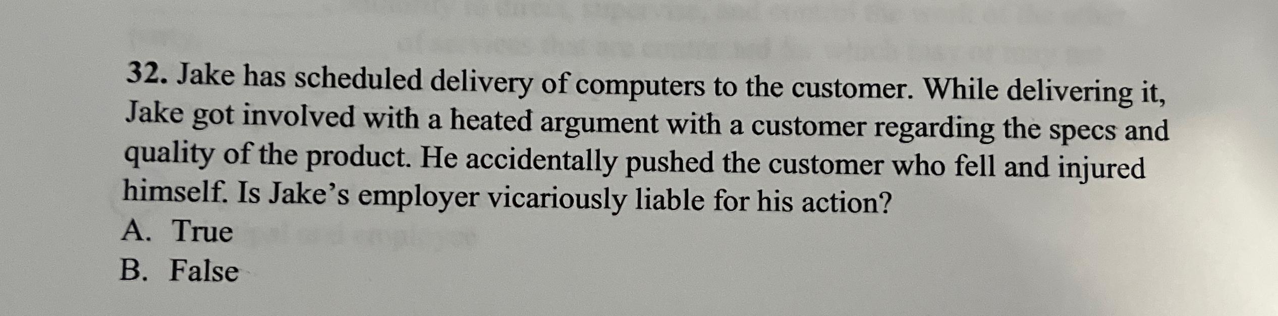 Solved Jake has scheduled delivery of computers to the | Chegg.com