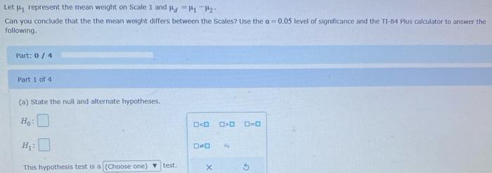 Comparing scales: In an experiment to determine | Chegg.com