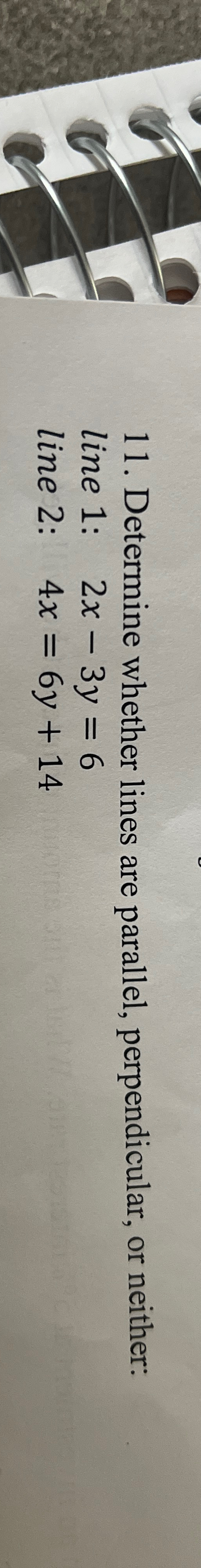 Solved Determine whether lines are parallel, perpendicular, | Chegg.com