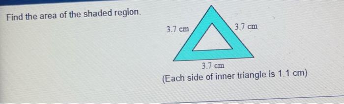 Solved Find the area of the shaded region. (Each side of | Chegg.com