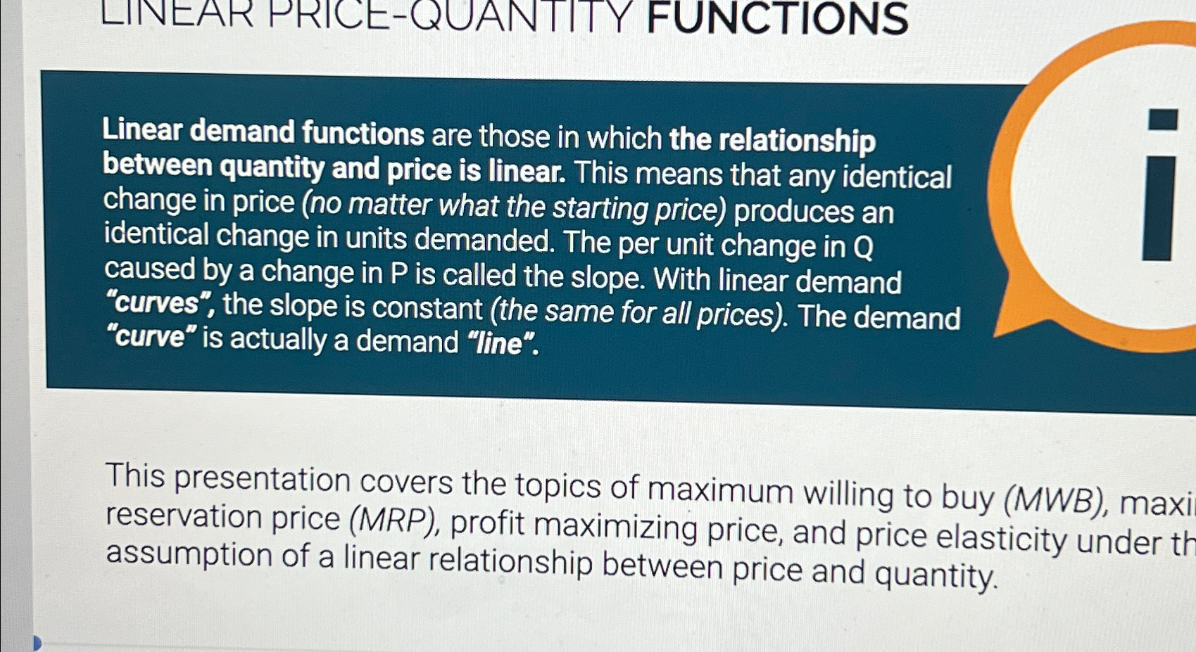 Solved Linear demand functions are those in which the | Chegg.com