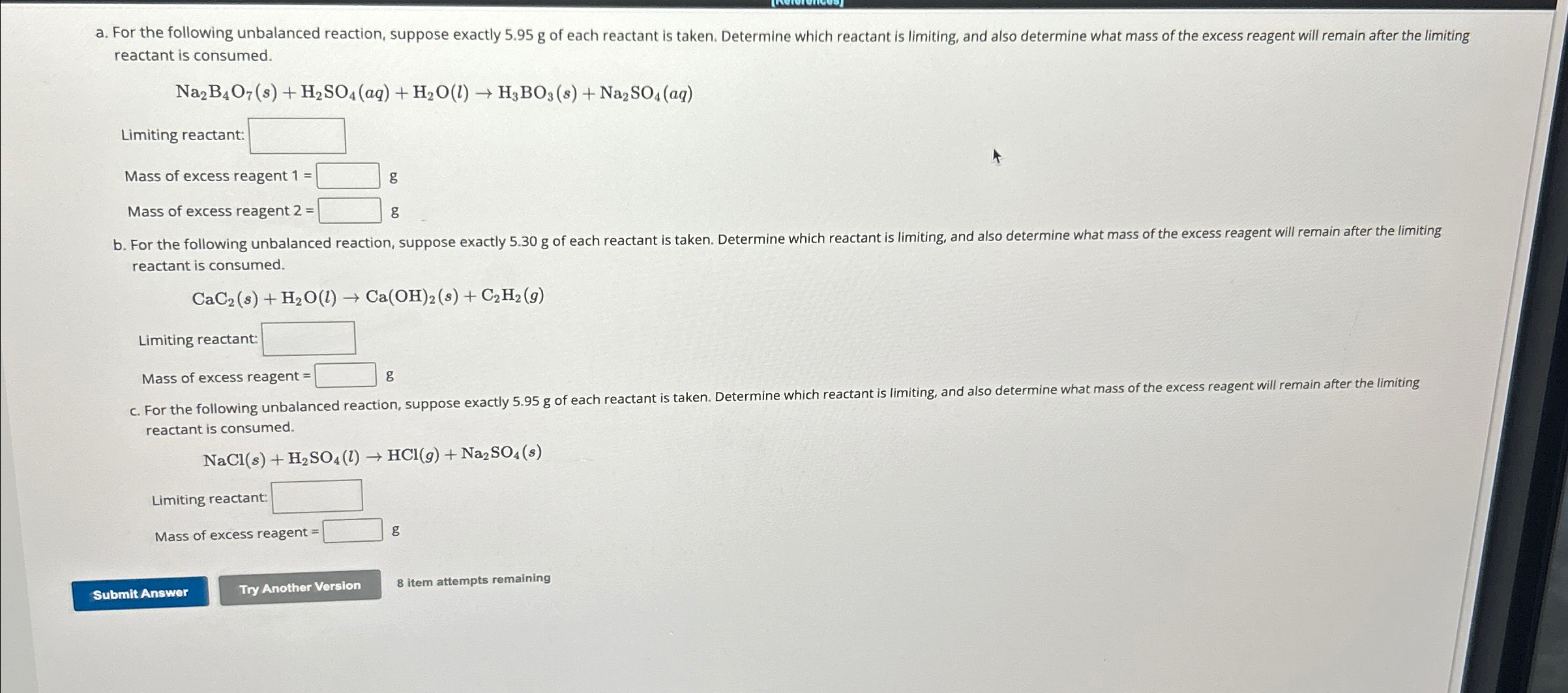 Solved reactant is | Chegg.com