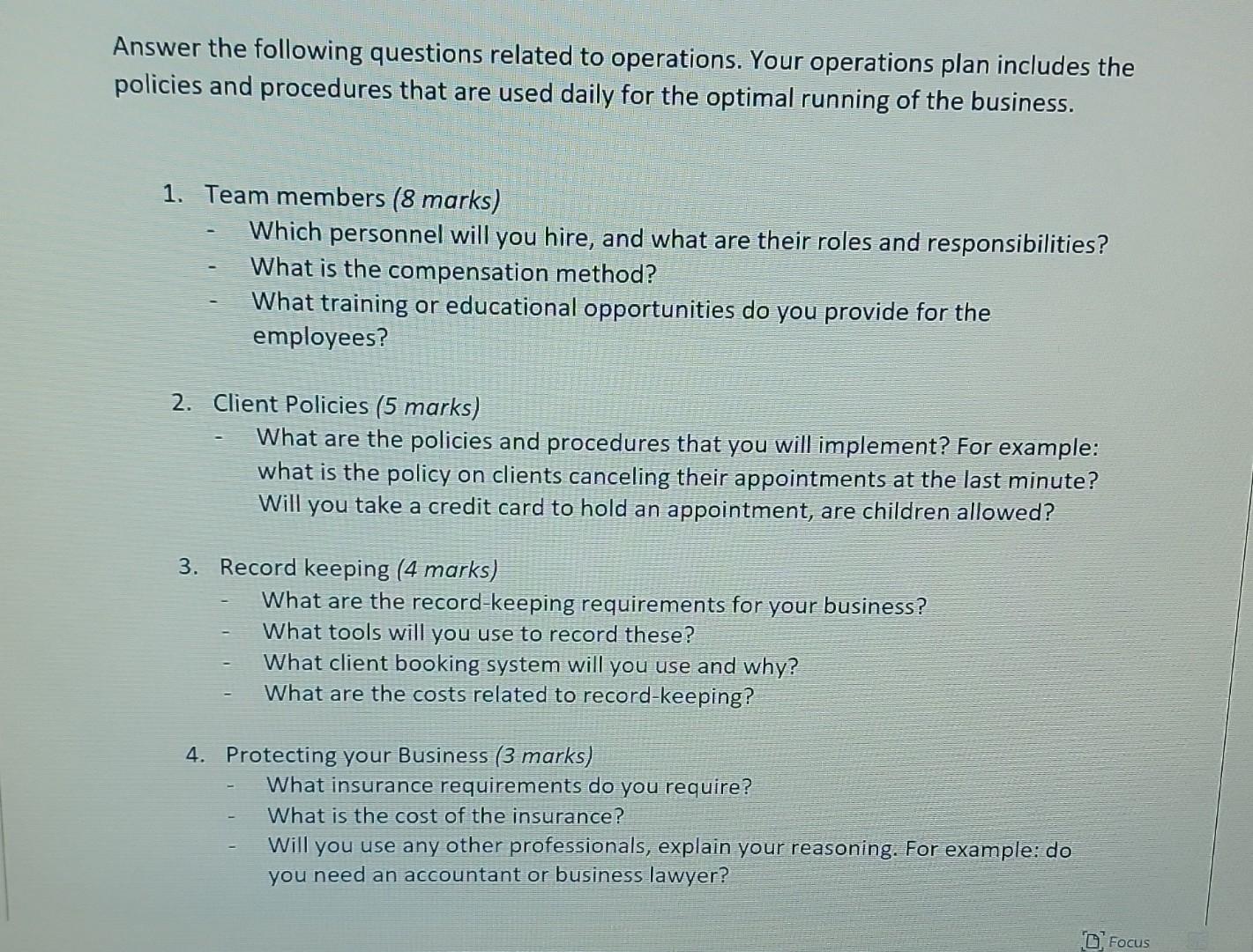 Answer the following questions related to operations. | Chegg.com