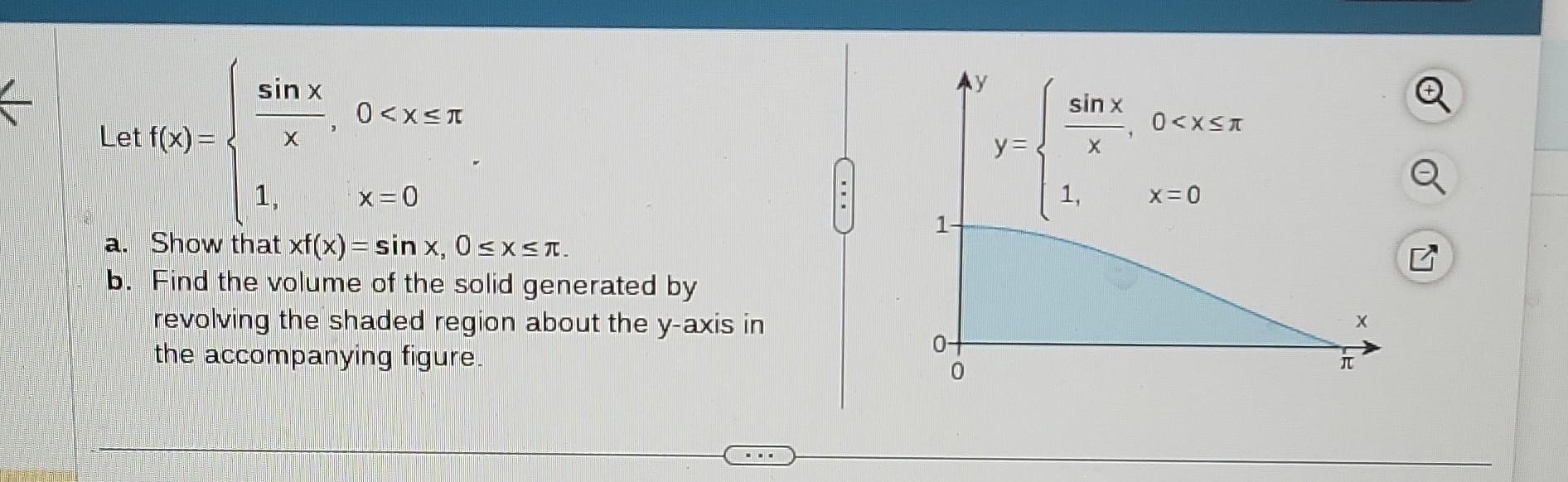 Solved Let f(x)={xsinx,1,0 | Chegg.com