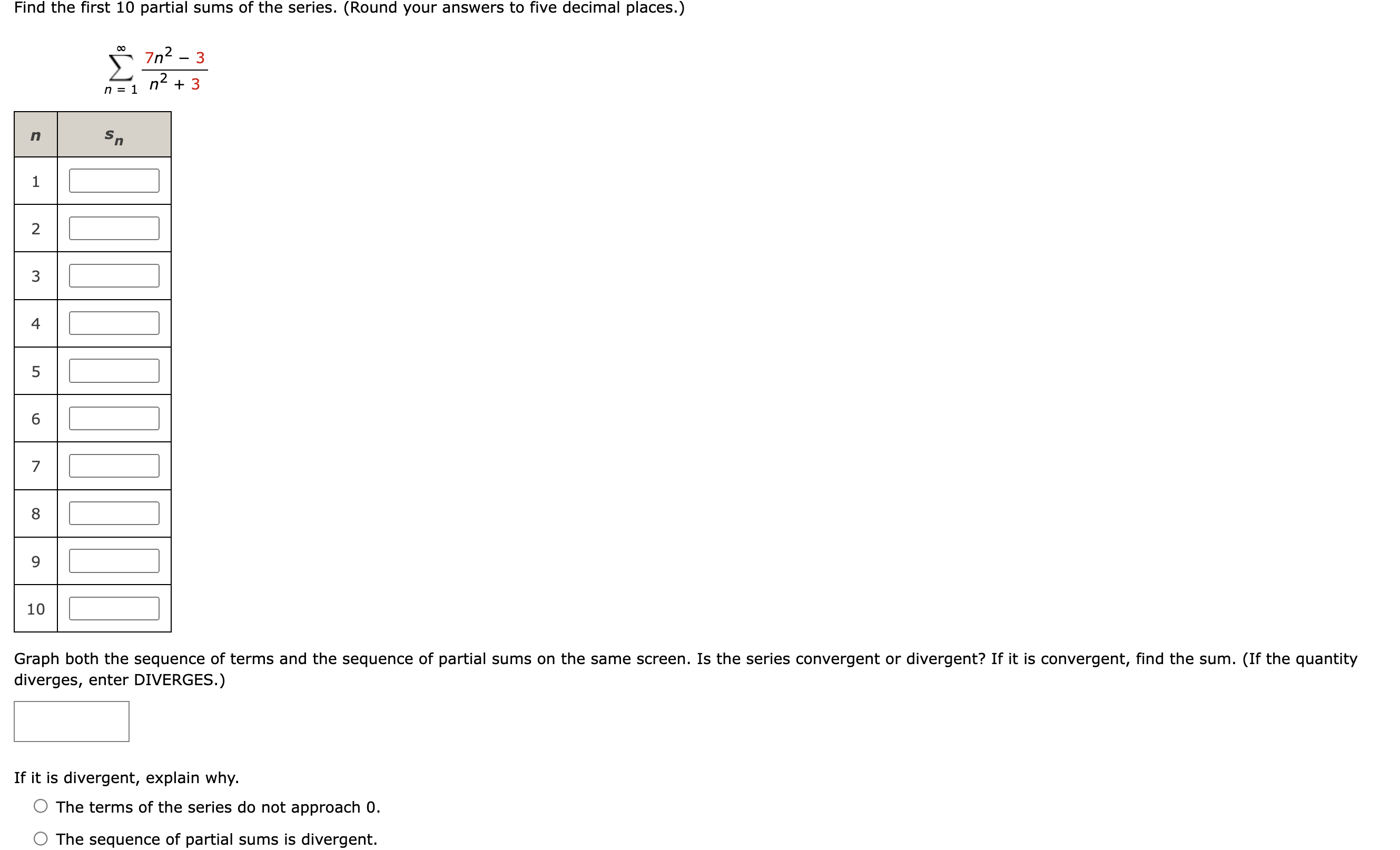 Solved Graph Both The Sequence Of Terms And The Sequence Of