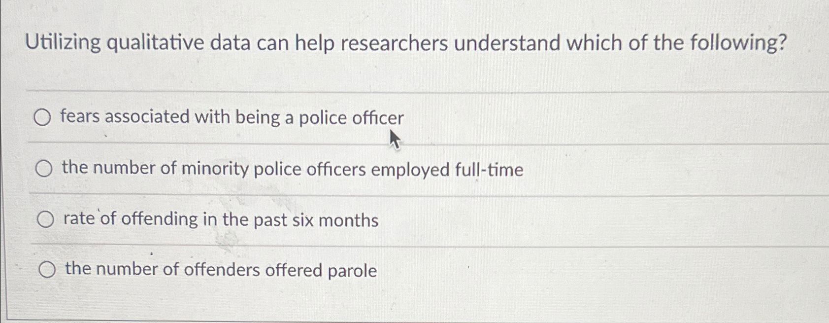 Solved Utilizing qualitative data can help researchers | Chegg.com