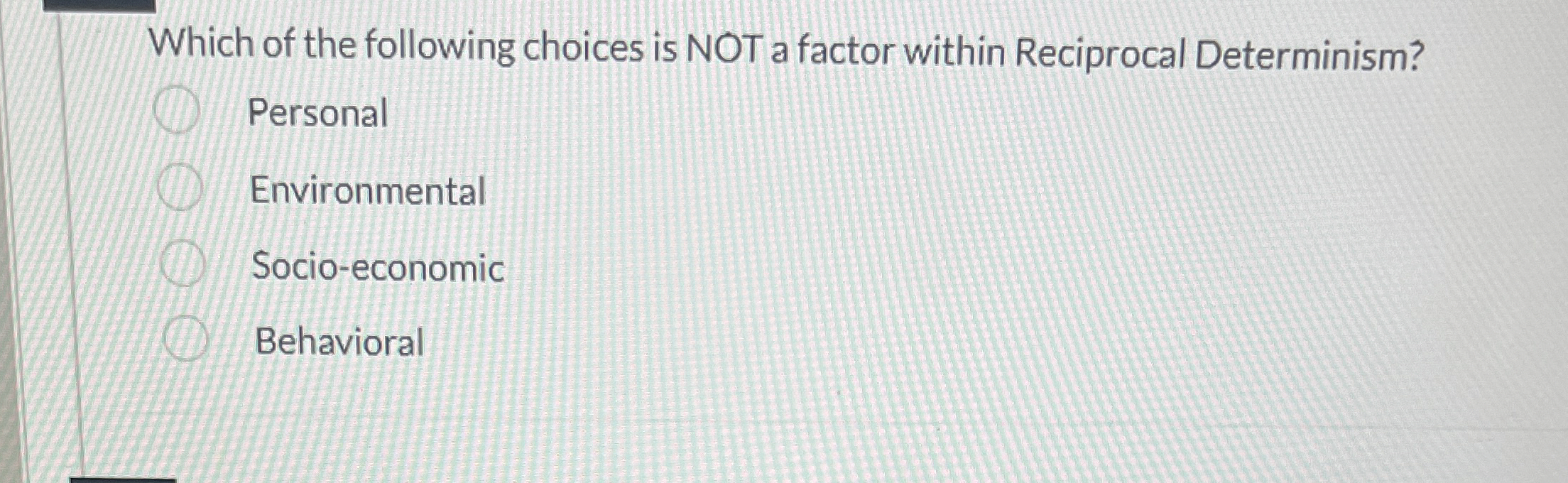 Solved Which of the following choices is NOT a factor within | Chegg.com