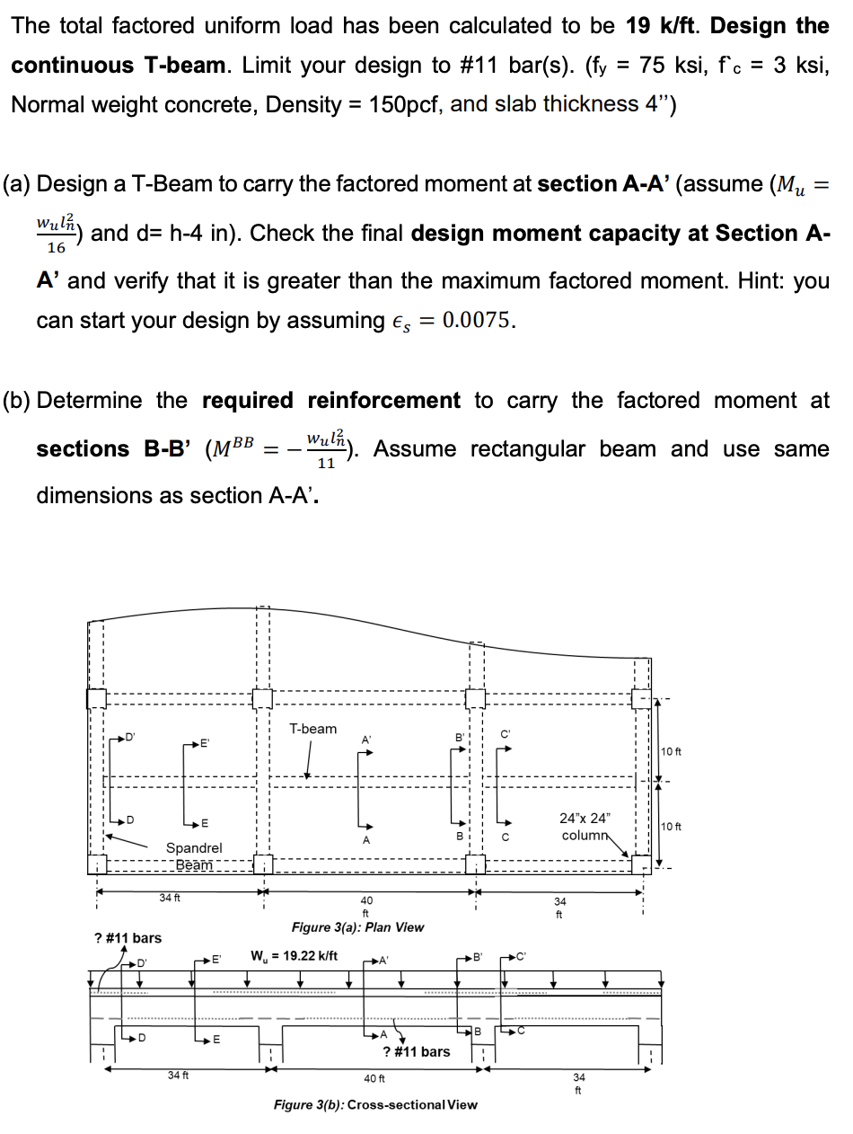 Solved The total factored uniform load has been calculated | Chegg.com
