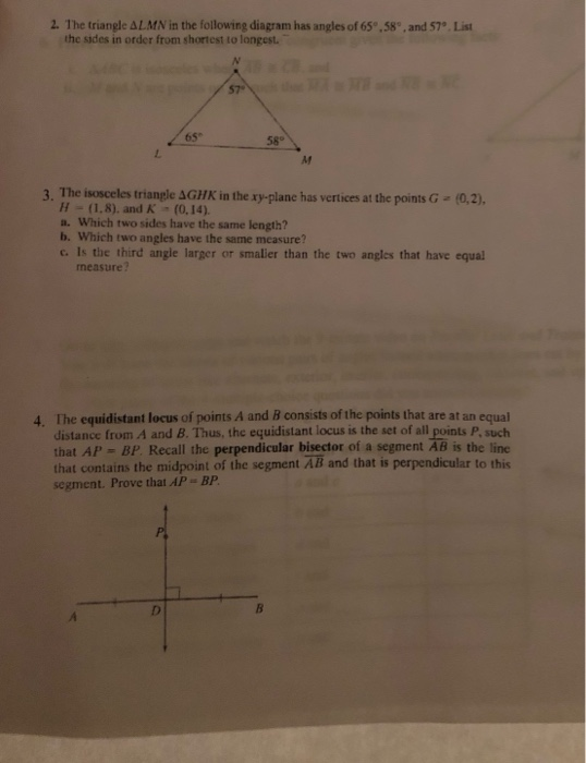 Solved 2. The triangle ALMN in the following diagram has | Chegg.com