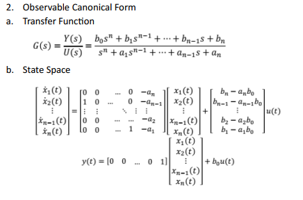 Solved How to derive mathematically Observable Canonical | Chegg.com