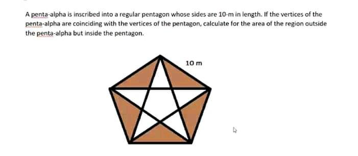 Solved A penta-alpha is inscribed into a regular pentagon | Chegg.com