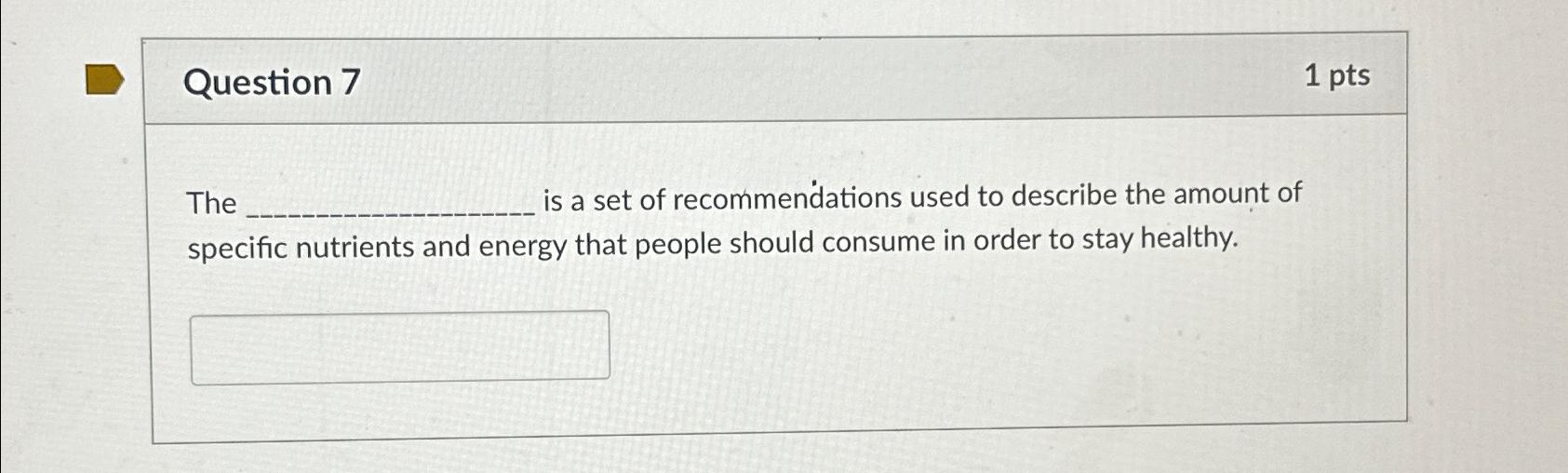 Solved Question 71 ﻿ptsThe is a set of recommendations used | Chegg.com