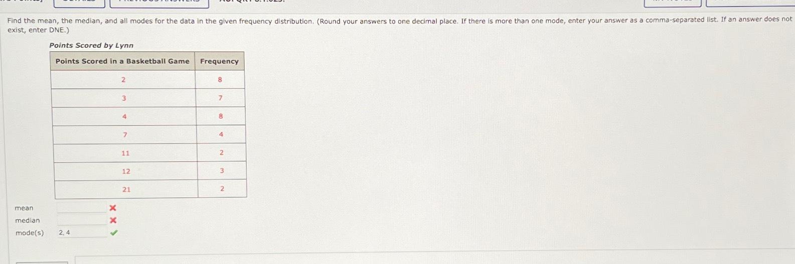 Solved exist, enter DNE.)Points Scored by Lynn\table[[Points | Chegg.com