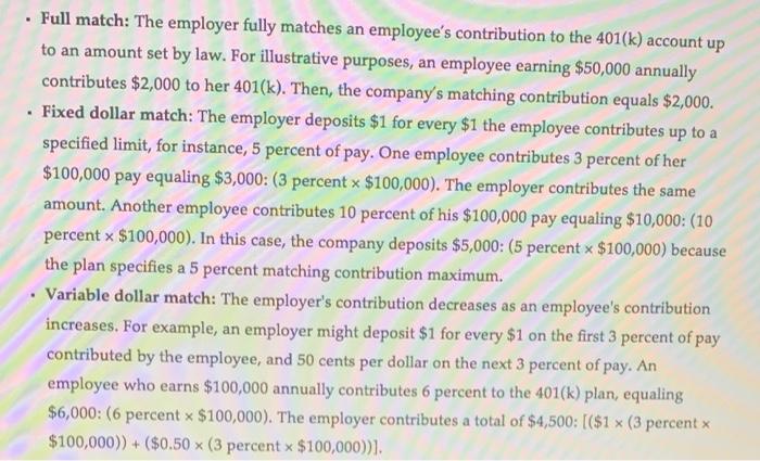 Solved Now, let's calculate the employer's matching | Chegg.com