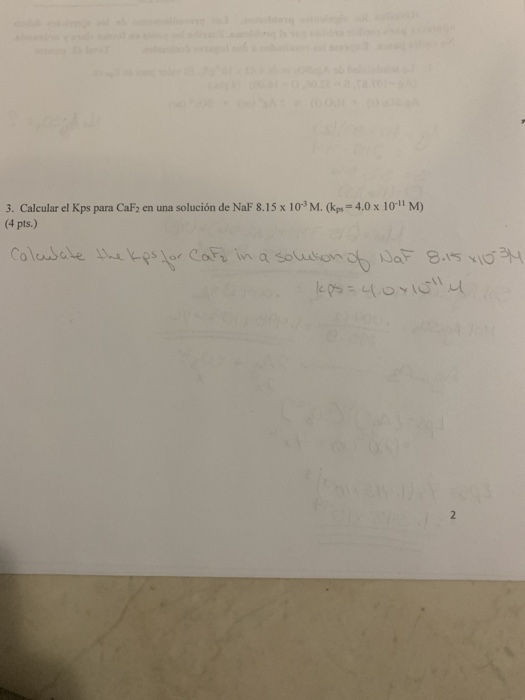 Solved Calculate de Kps for CaF2 in a solution of NaF 8.15 x | Chegg.com